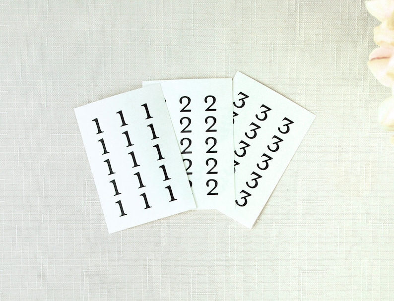 Table Number Stickers Elegant Serif Font - Etsy