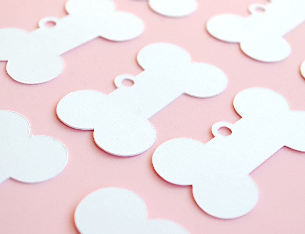 Bone shaped Favor tags Set of 24 | Etsy