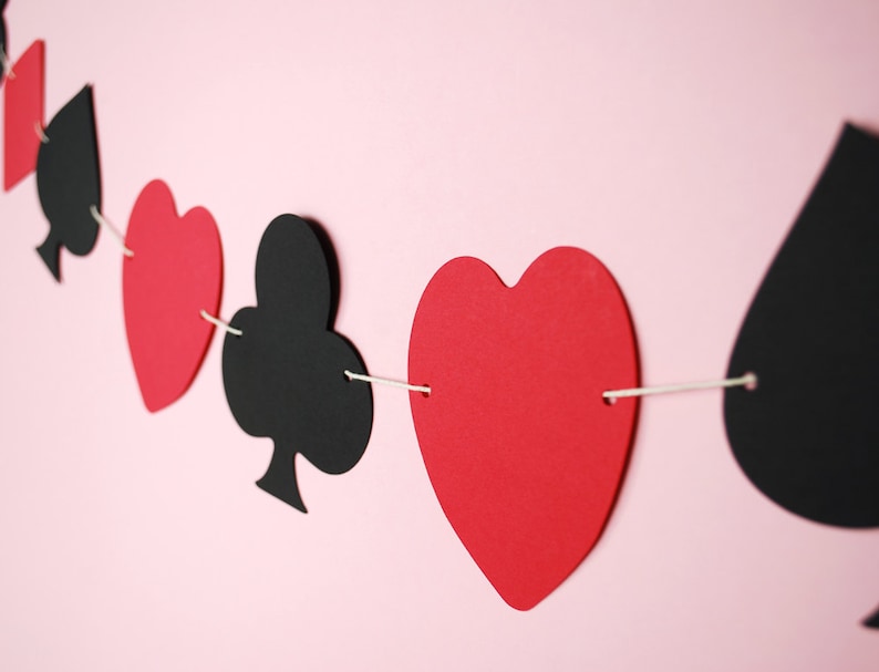 Playing Card Suite Symbols Paper Garland 5 Ft. - Etsy