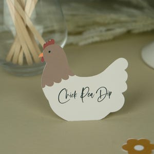 Chicken Shaped Place Cards Food Label Tags Party Decor Set of 24 ...