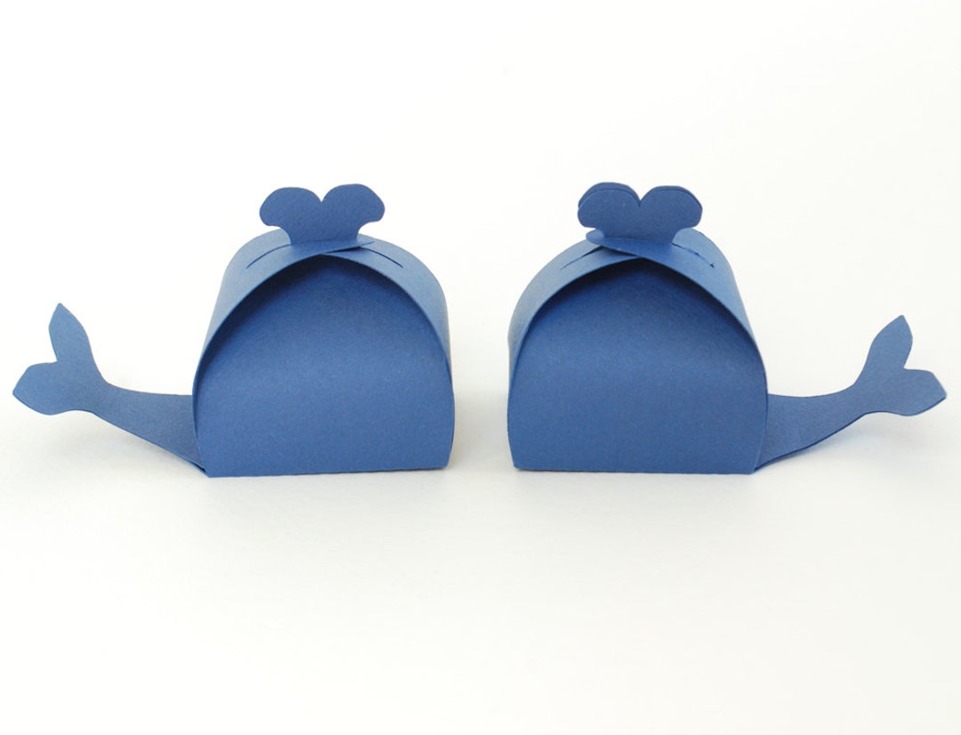 Whale Favor Boxes: Navy Blue Nautical Party Souvenir Baby Shower (set ...