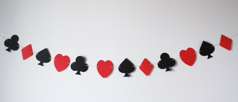 Playing Card Suite Symbols Paper Garland 5 Ft. - Etsy