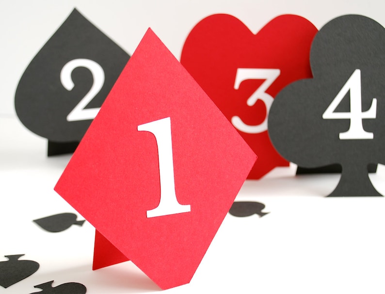 Playing Card Suite Shaped Table Numbers Set of 10 | Etsy