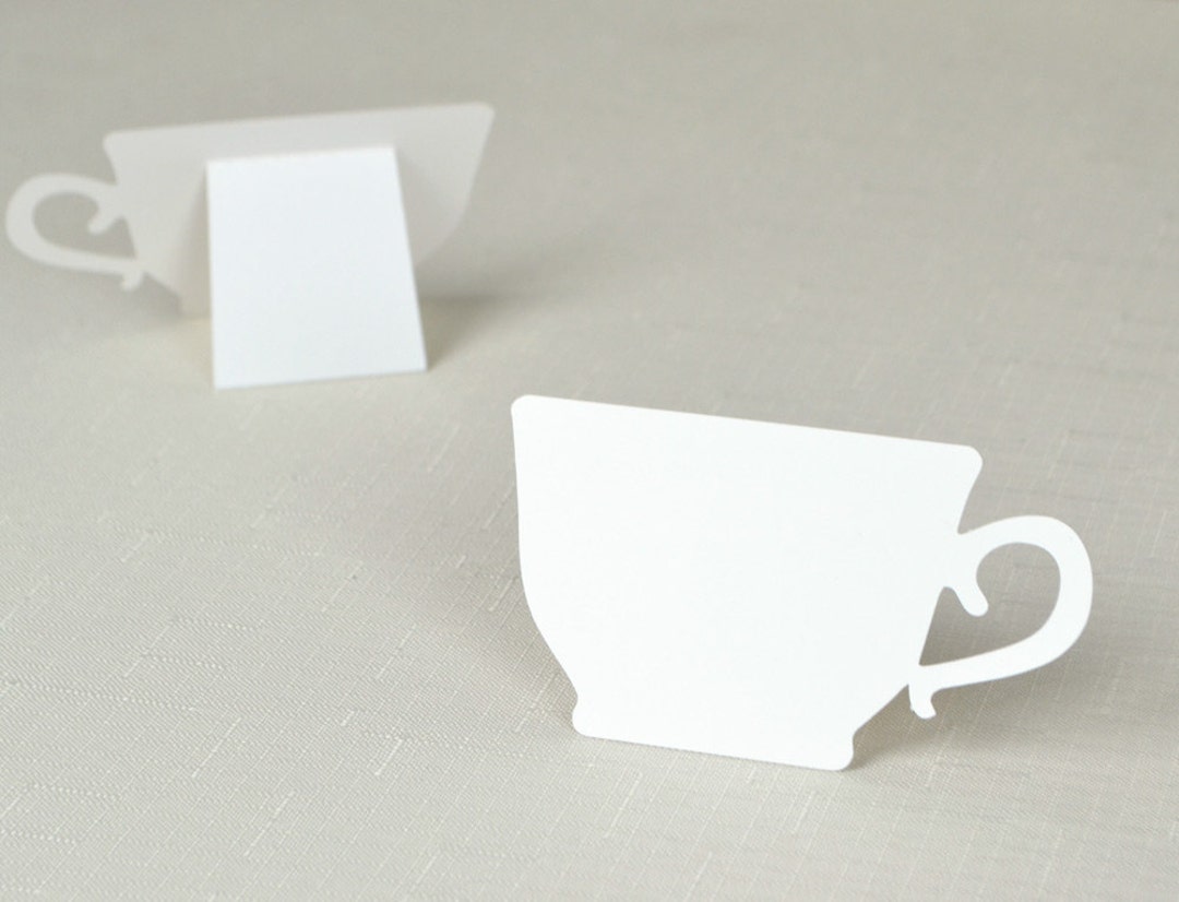 Tea Cup Shaped Place Cards Food Label Tags Set of 24 - Etsy