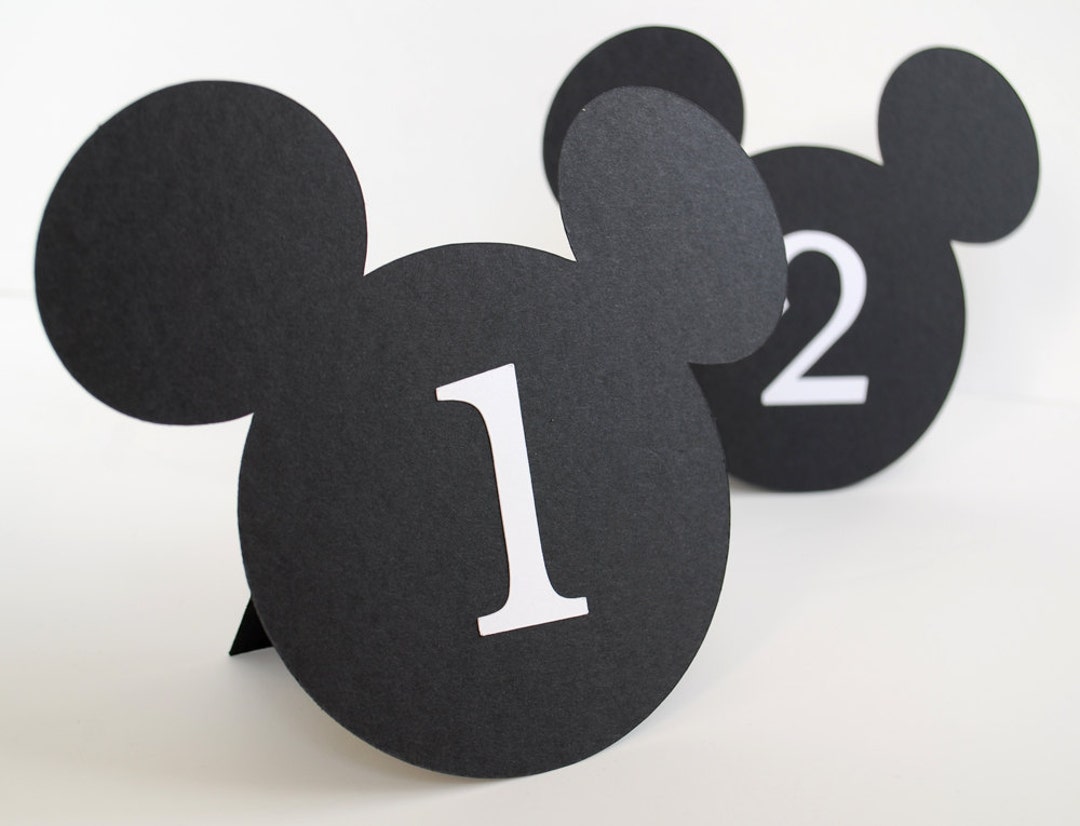 Mouse Ears Shaped Table Numbers for Disney Inspired Weddings and Events ...