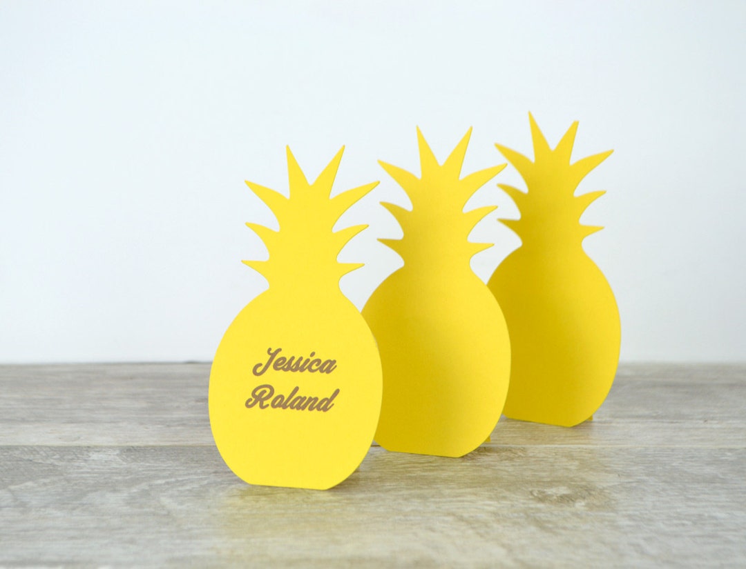Pineapple Place Cards Set of 24 Tropical Luau, Hawaiian Party ...