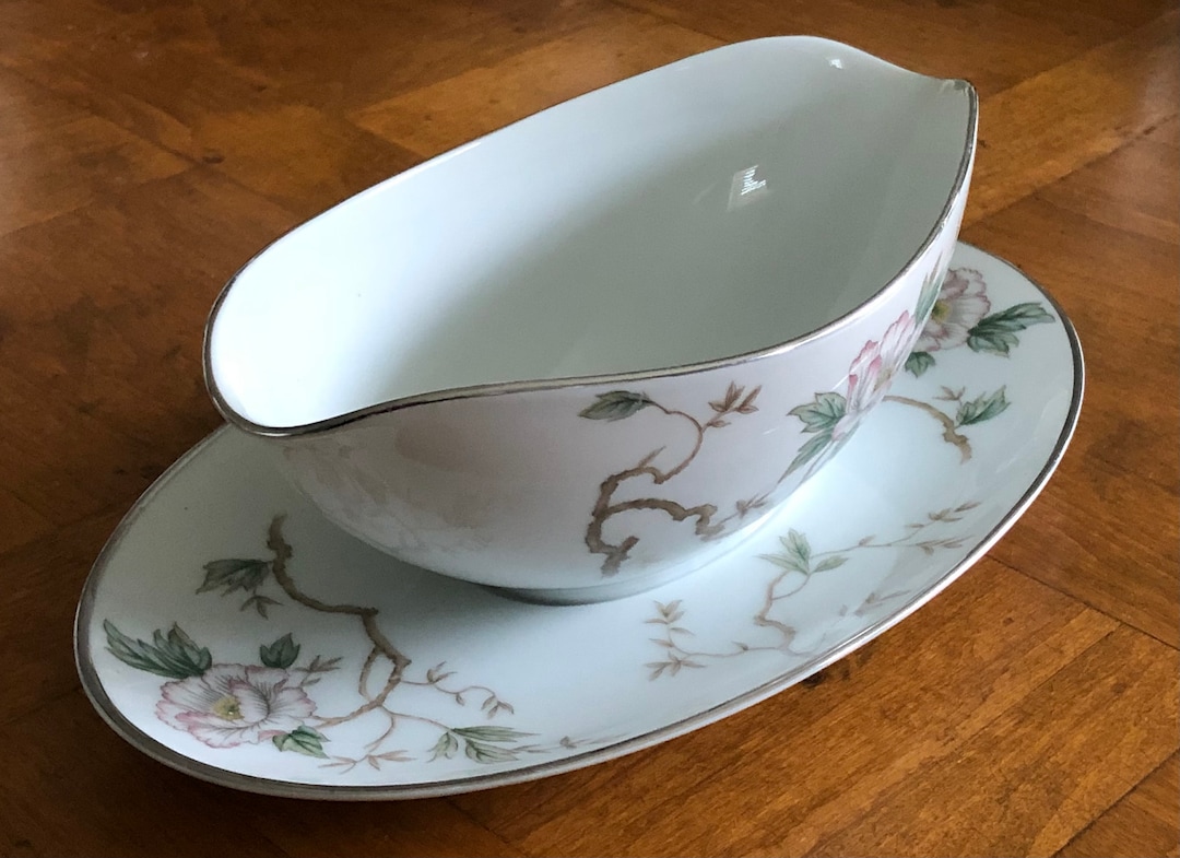 Vintage Noritake “chatham” (pattern 5502) - Gravy Boat With Attached ...
