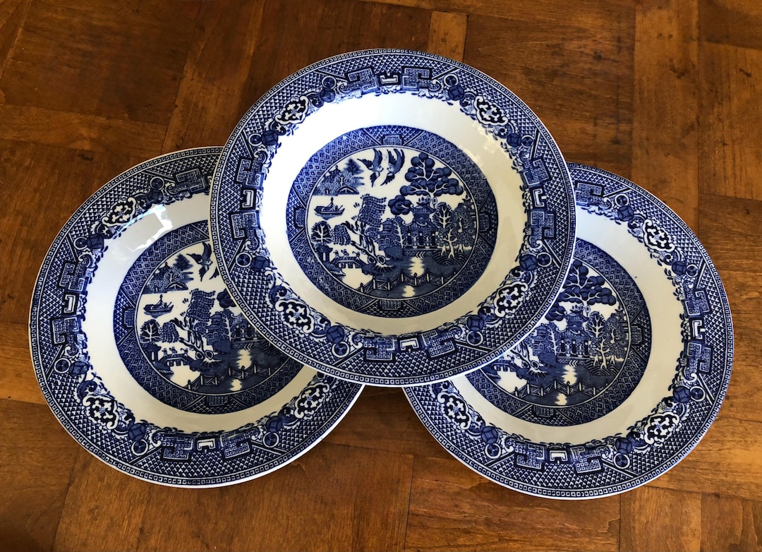 Antique Enoch Wood & Sons (woodsware) "willow" - Set of Three Soup ...