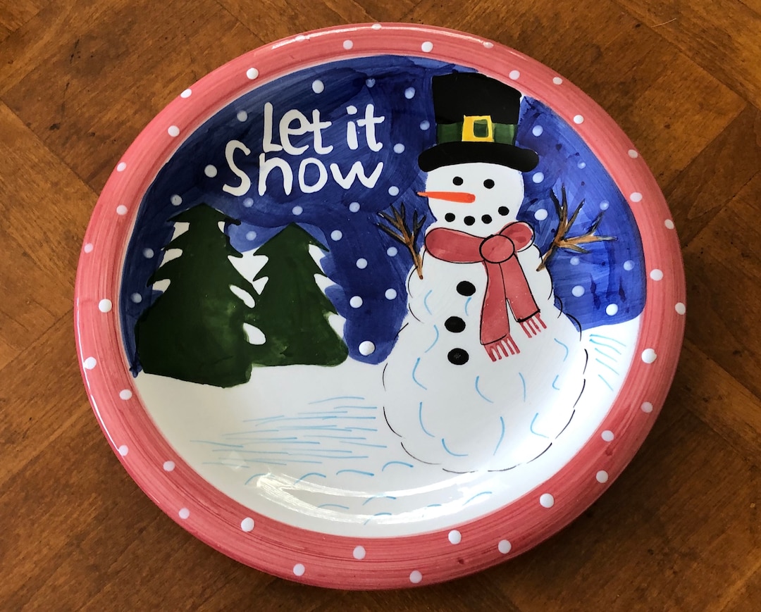 Vintage Ganz Bella Casa - Set of Two Plates Dinner Plates, Let It Snow ...