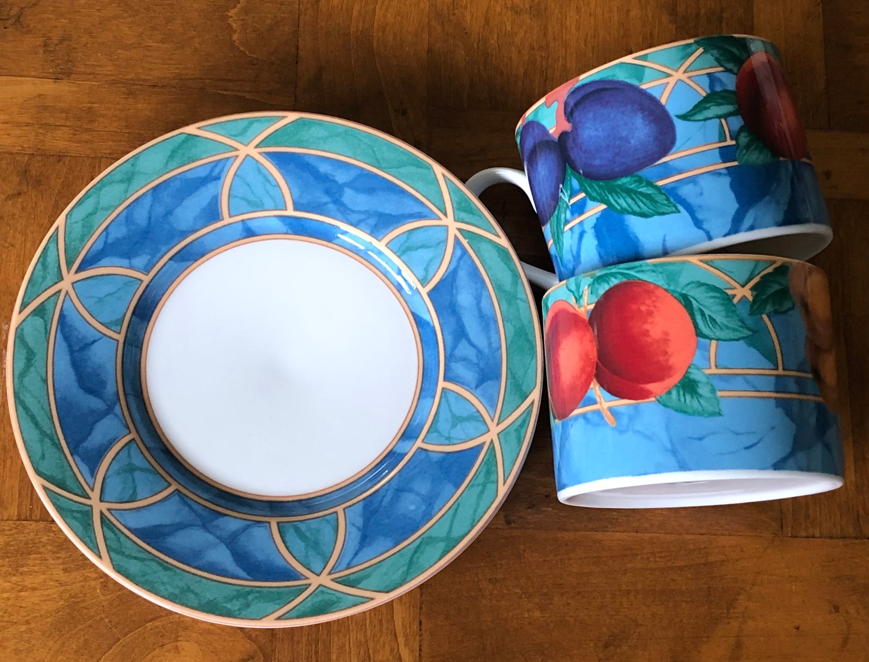 Vintage Victoria & Beale "forbidden Fruit" - Two Teacups and Two ...