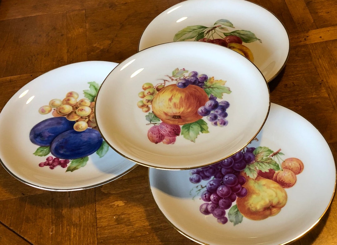 Vintage Zeh Scherzer Bavarian Porcelain - Set of Four Salad Plates (#1 ...