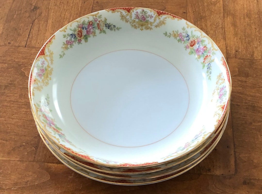Vintage Noritake M Mark Unknown Pattern - Set of Four Soup Bowls - Etsy