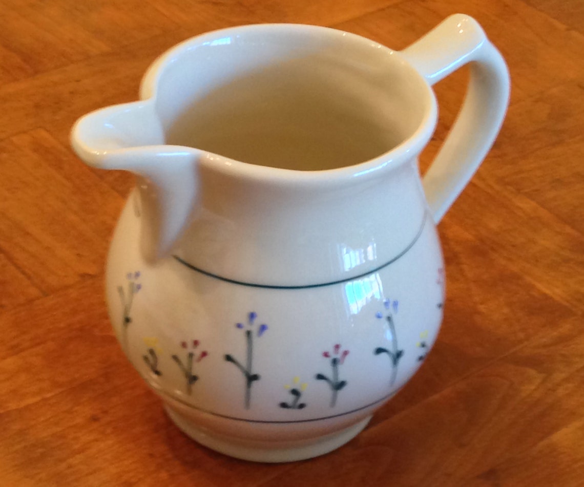 Hartstone Pottery Floral Pitcher | Etsy