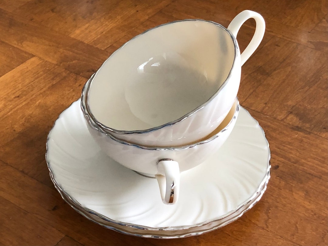 Vintage Lenox China "weatherly" - Two Cups and Two Saucers - Etsy