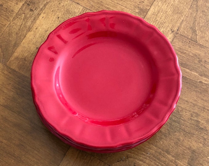 Peasant Village PV italy Red Italian Pottery Set of Four Bread or Small ...