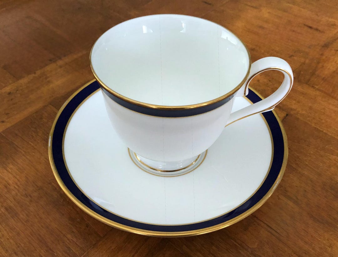 Vintage Lenox China "federal Cobalt" - Single Teacup With Saucer ...