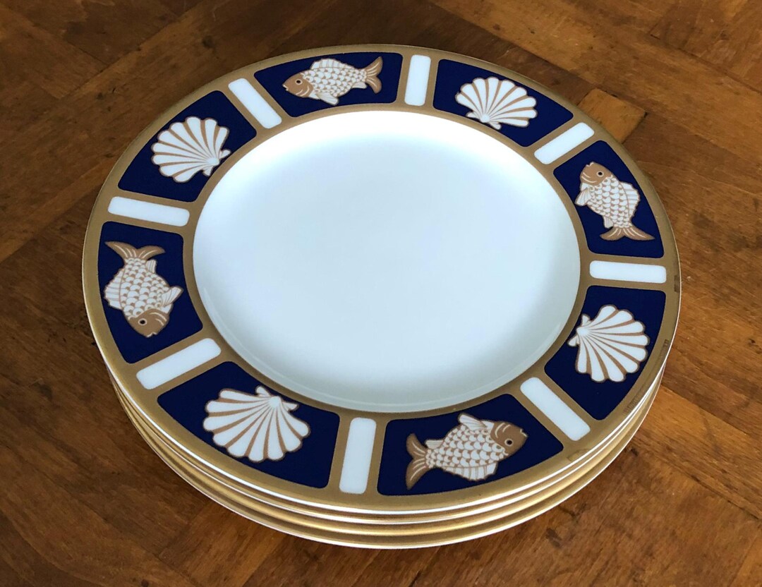 Vintage Mikasa "fish and Shell Cobalt Blue" (pattern A6501) - Set of ...
