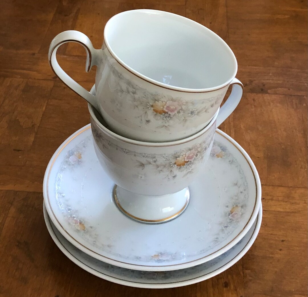 Noritake Ireland China "waynesboro" - Two Cups and Two Saucers, Pastel ...