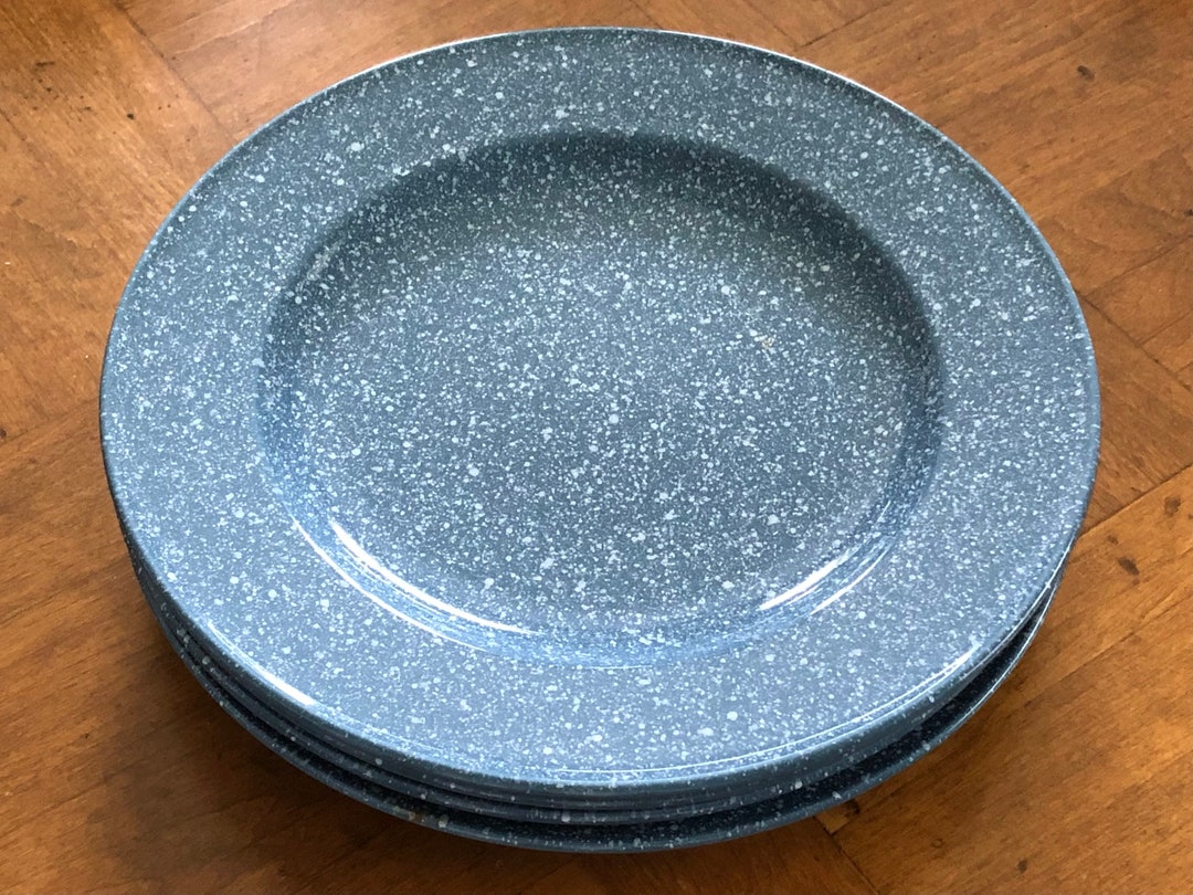 Mikasa ultrastone Country Blue pattern CU501 Set of Four Salad Plates ...
