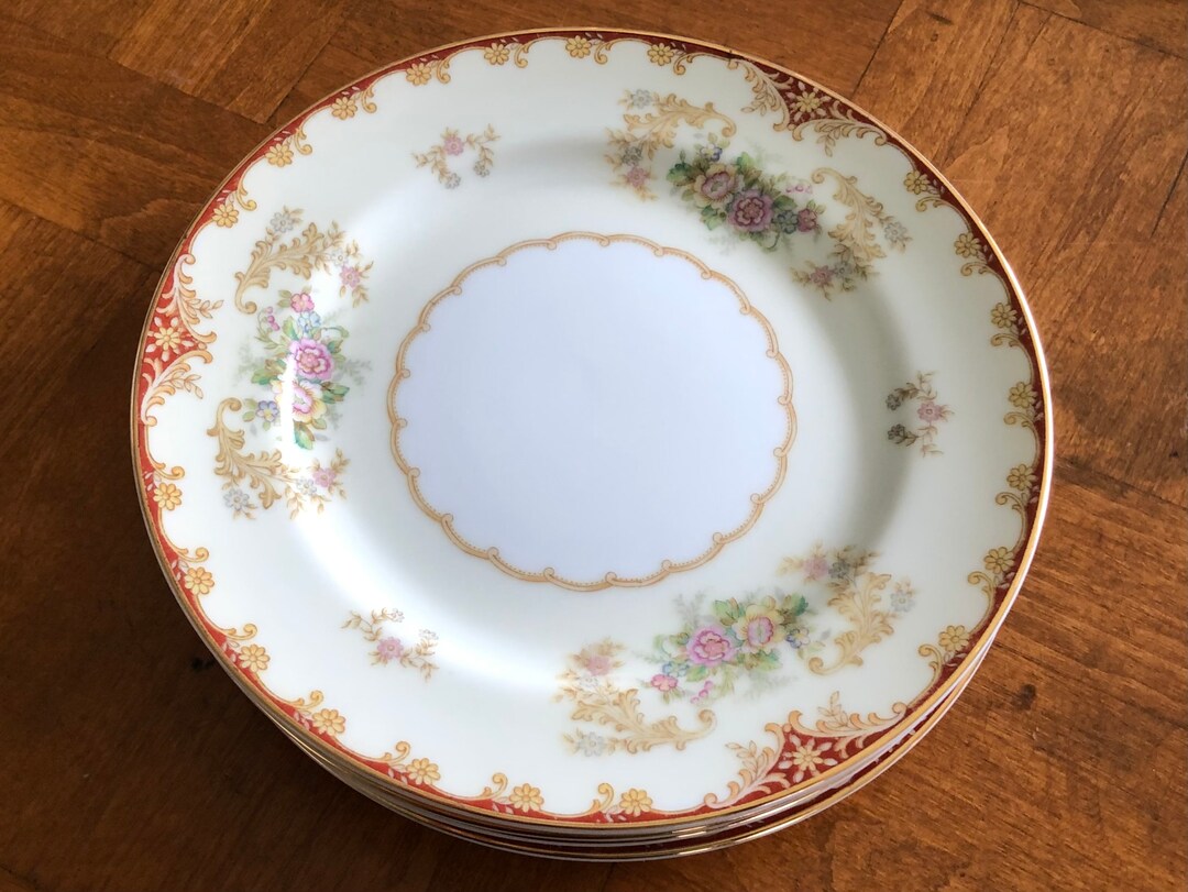 Vintage Noritake “cardinal” (pattern 4731) - Set of Four Bread, Small Dessert or Appetizer ...