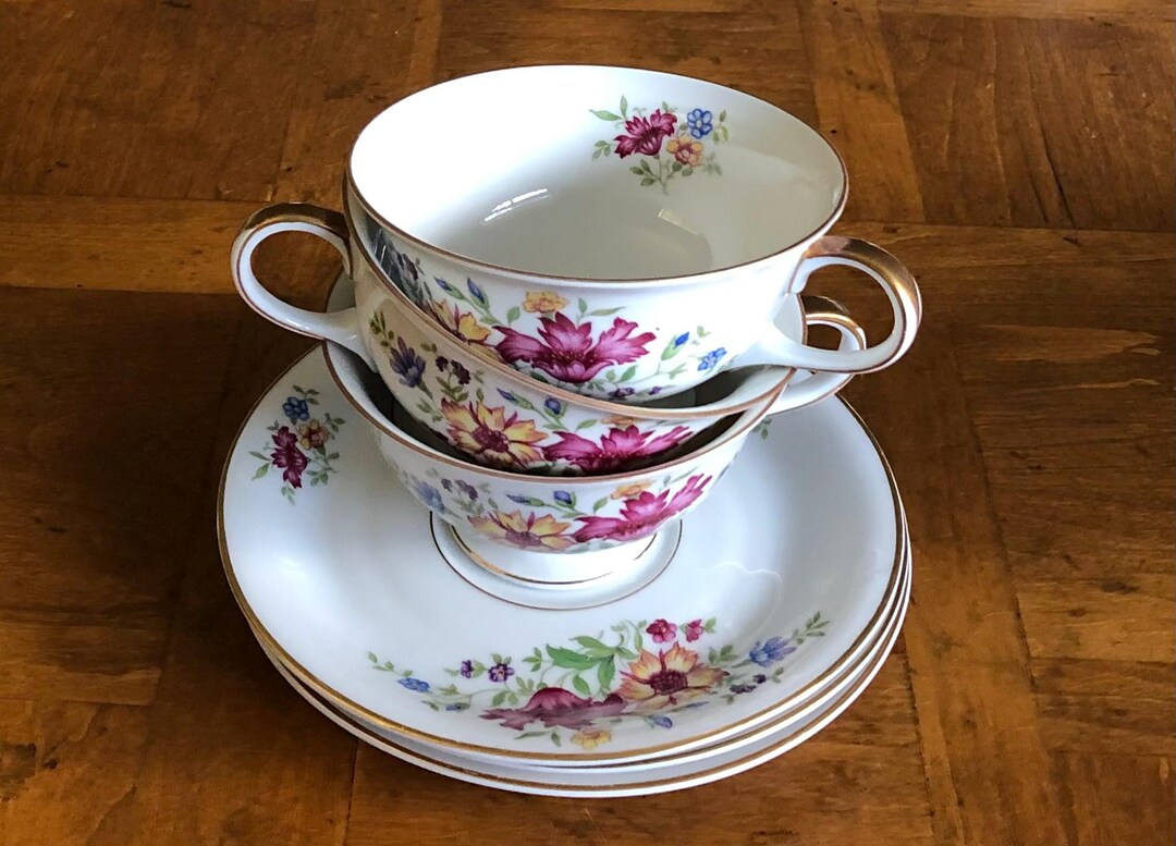 Vintage Eschenbach Baronet China "lorna" - Three Cup and Saucer Sets ...