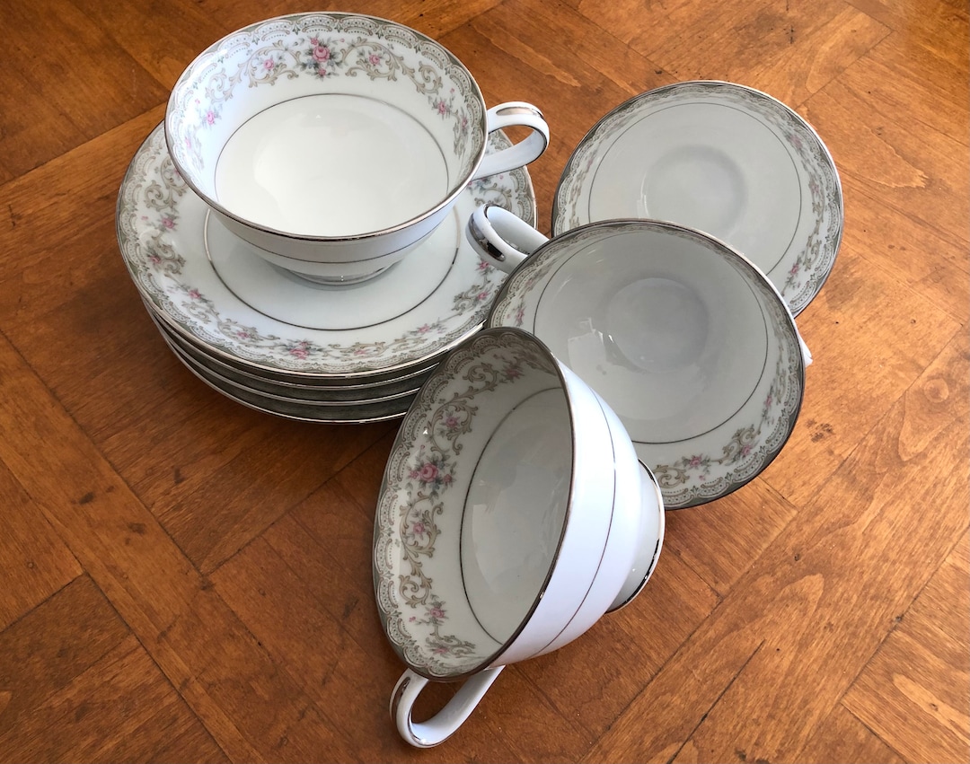 Vintage Noritake "edgewood" (pattern 5807) - Four Footed Teacups and ...