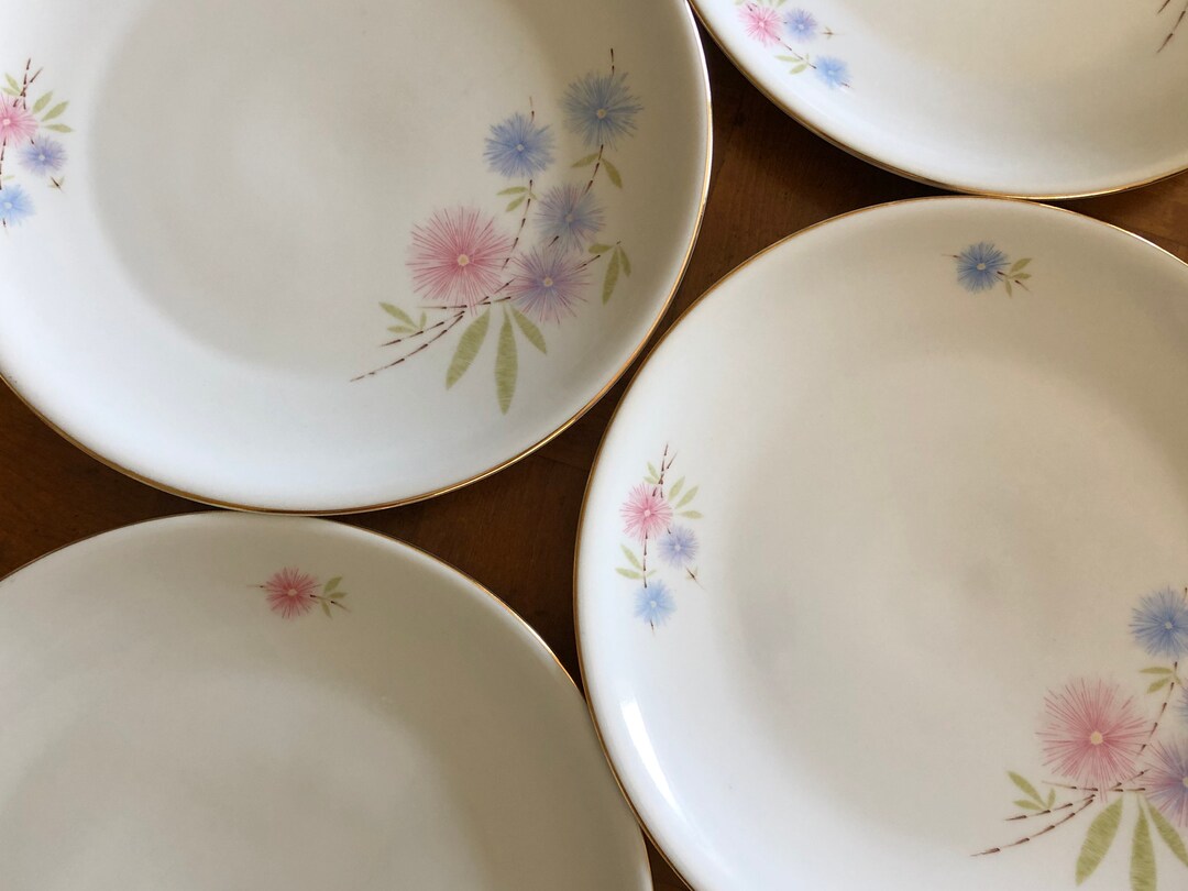 Zeh Scherzer Bavarian Porcelain Pattern 7042 Pink and Blue Floral China ...