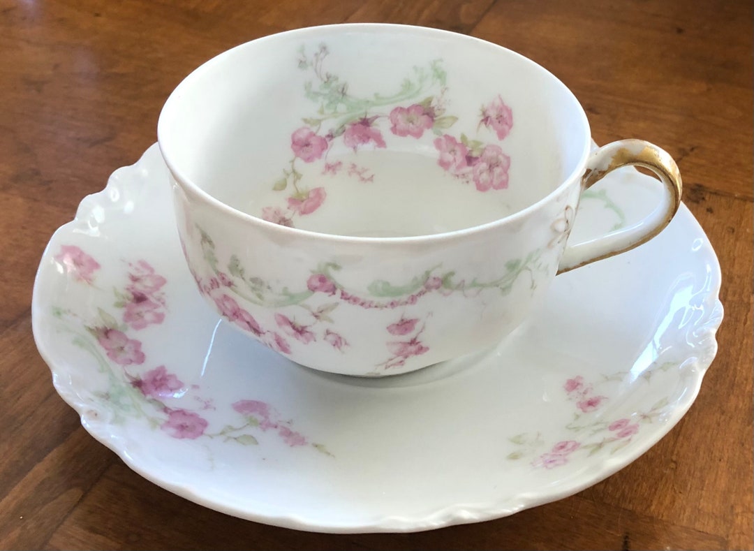 Haviland Limoges France Schleiger 63 Pattern Ranson Shape With Pink ...