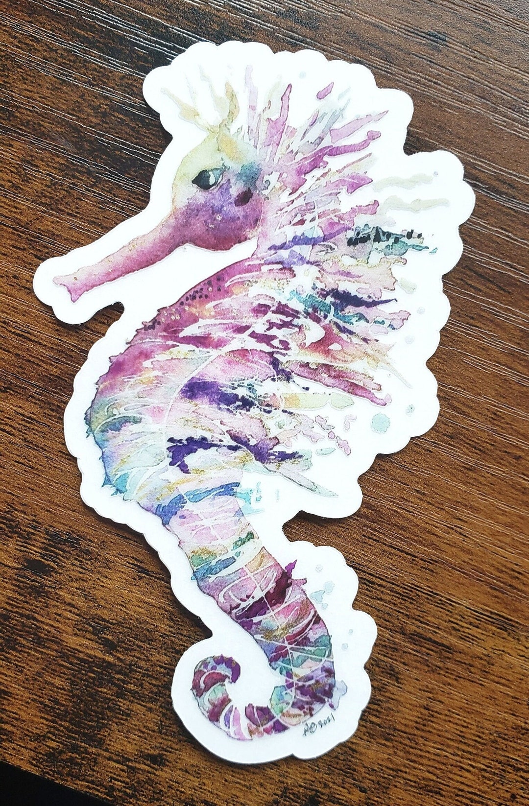 Seahorse Sticker, Seahorse, Laptop Sticker, Phone Sticker, Seahorse ...