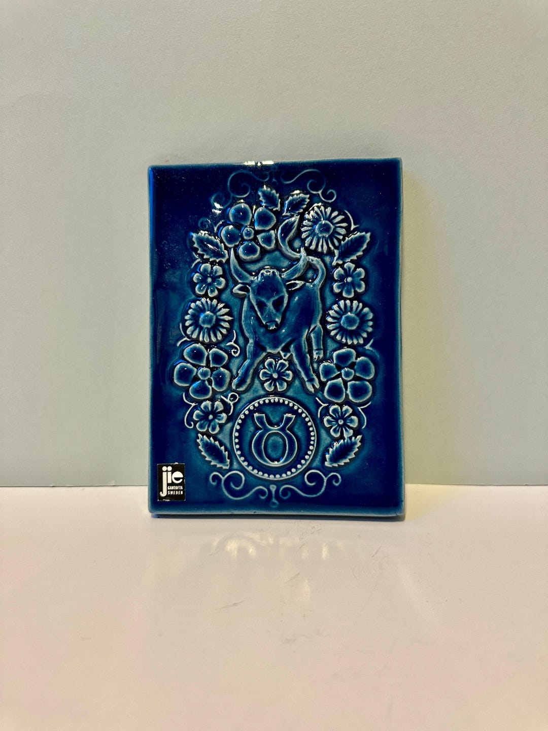 Zodiac Sign JIE Gantofta Ceramic Taurus - Vintage Swedish Plaque ...