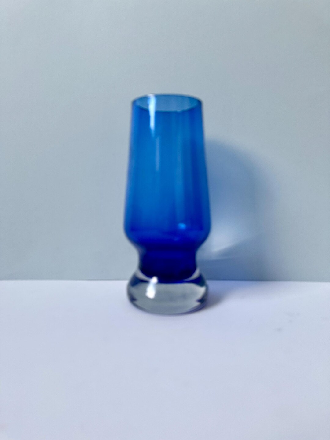 Blue Art Glass Vase: Magnor Norway, 1960s Scandinavian Mid Century ...