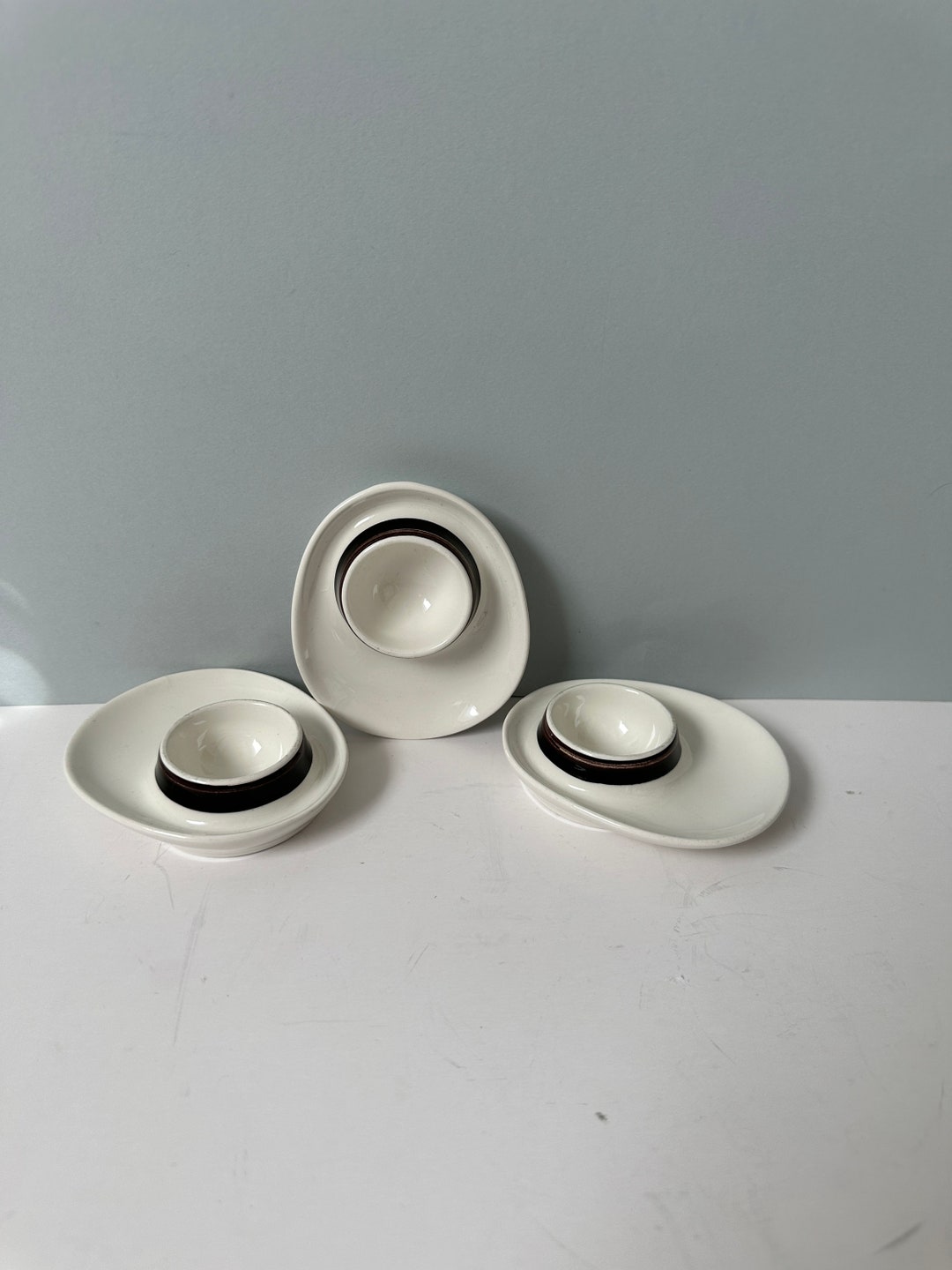 Rare Black, Brown and White Figgjo Egg Cups Holders - Norwegian ...