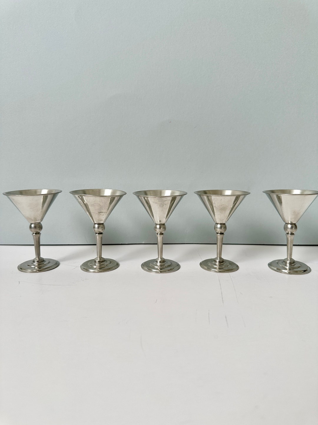 Five Pewter of Norway Brodrene Mylius Shot Glasses Brandy Viking Style ...