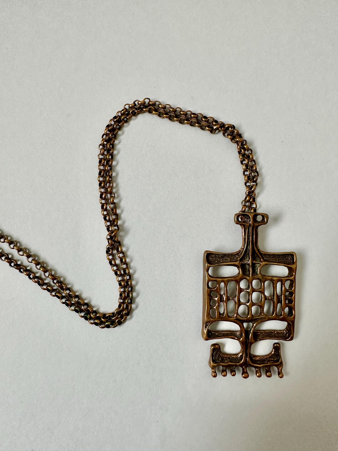 Vintage Norwegian Bronze Neckless and Pendant - Unn Tangerud David ...