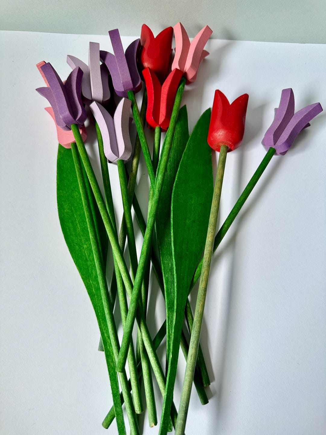 Vintage 1980s Swedish Wooden Tulip Bouquet – Decorative Flower ...