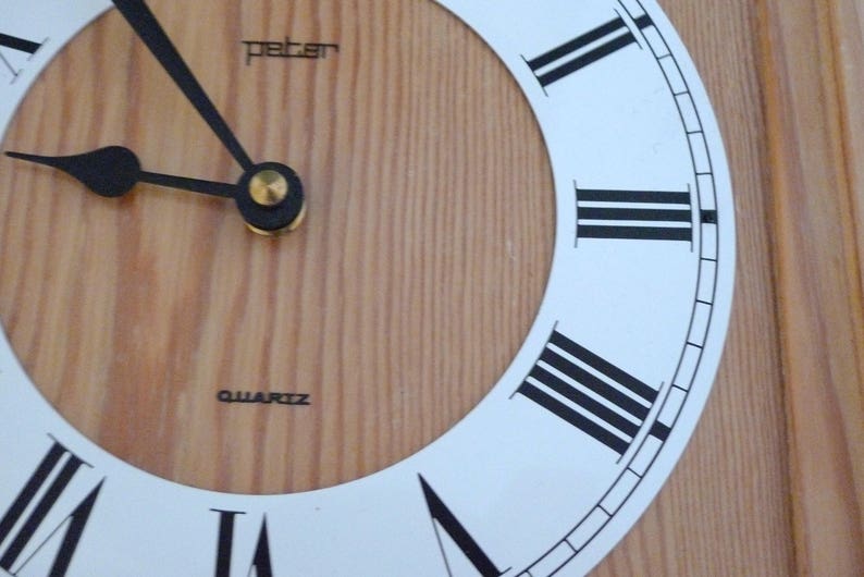 Retro Peter Wall Clock West German Wood Vintage Quartz - Etsy