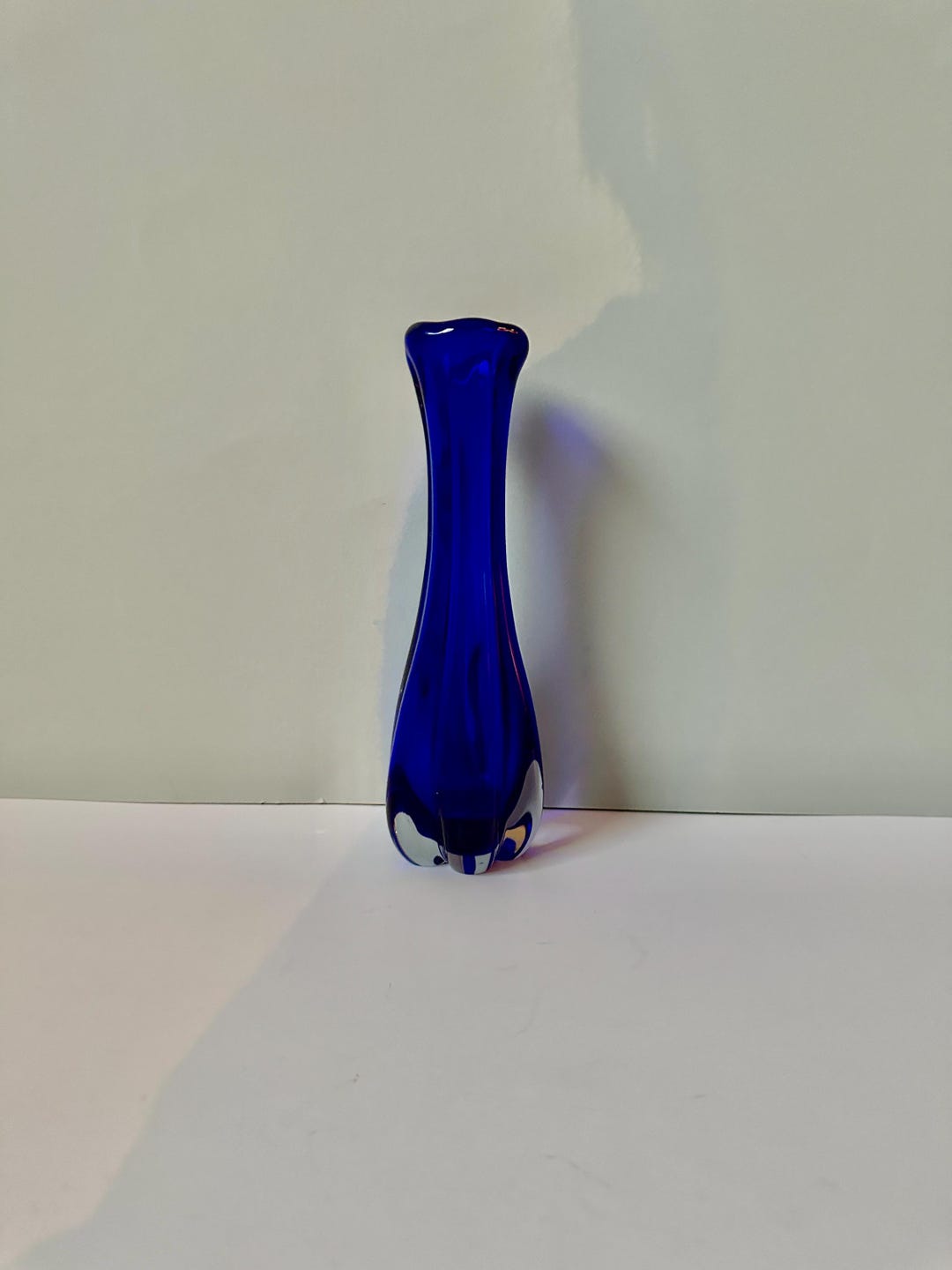 Magnor Art Glass Vase: Blue Teardrop, Retro Norway, 1980s - Etsy