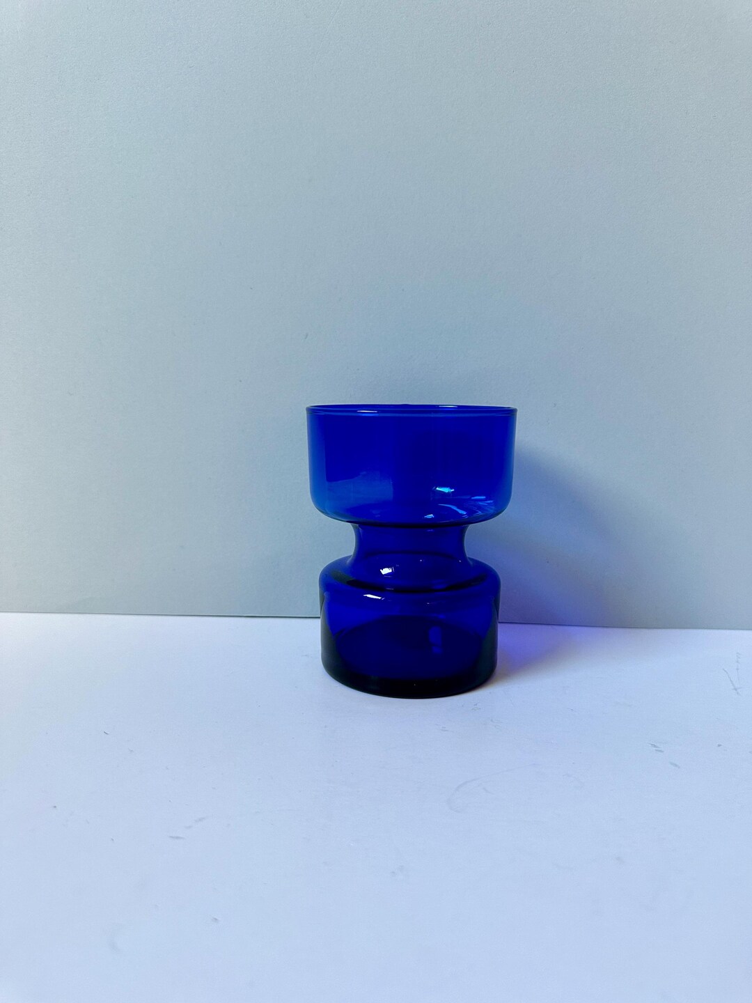 Vintage Magnor Blue Glass Vase - 1970s Norwegian Art Glass - Etsy