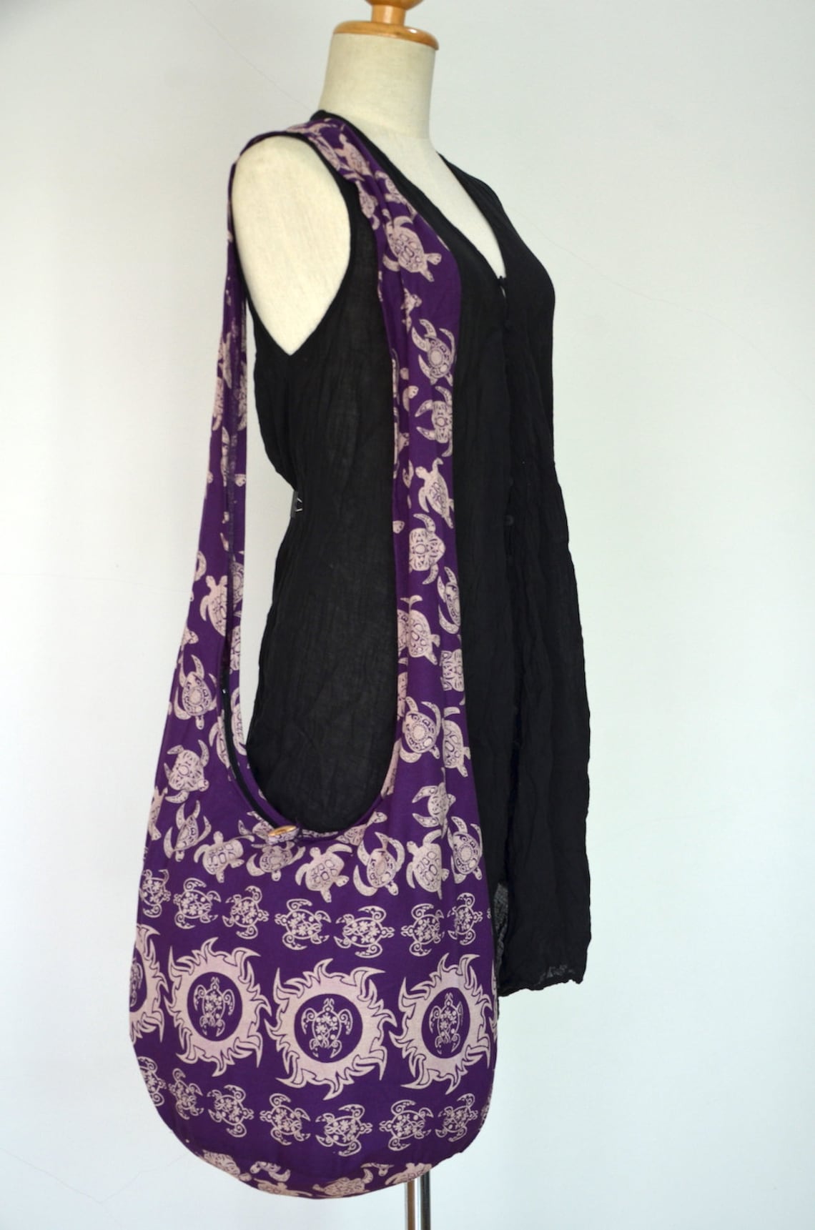 Purple Turtle Print Sling Boho Shoulder Bag Crossbody Bag | Etsy