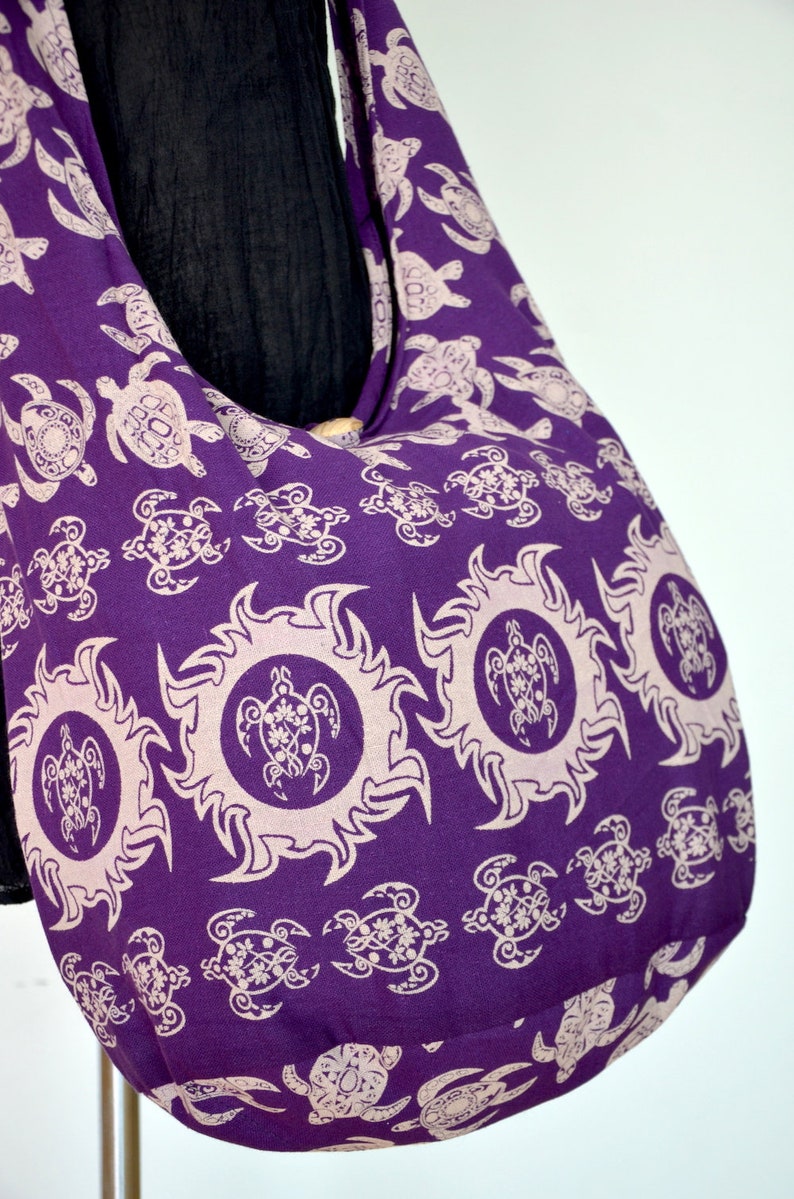 Purple Turtle Print Sling Boho Shoulder Bag Crossbody Bag - Etsy