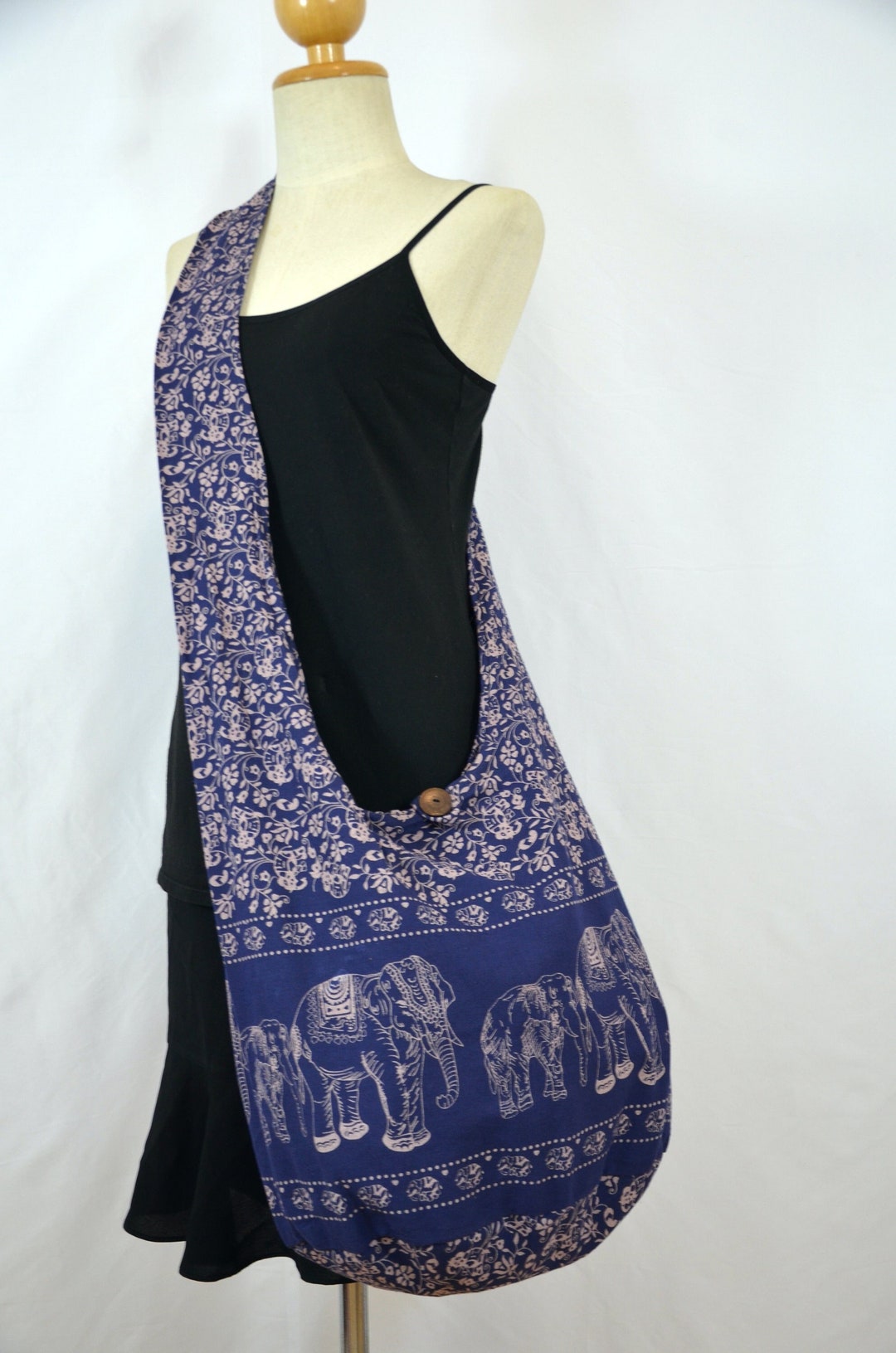 Navy Blue Elephant Bag Hippie Hobo Bag Sling Crossbody Bag Boho Bag ...