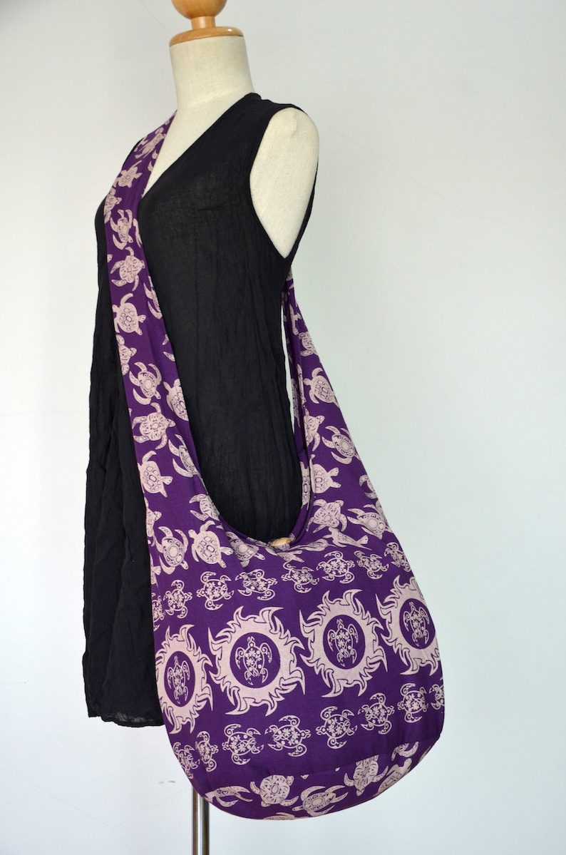 Purple Turtle Print Sling Boho Shoulder Bag Crossbody Bag - Etsy