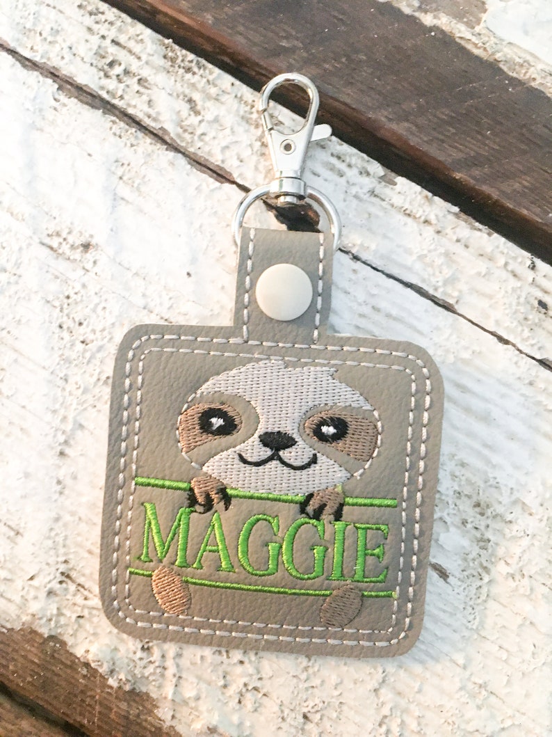 Bag Tag/sloth Bag Tag With Name Monogram/diaper Bag Tag/gym - Etsy