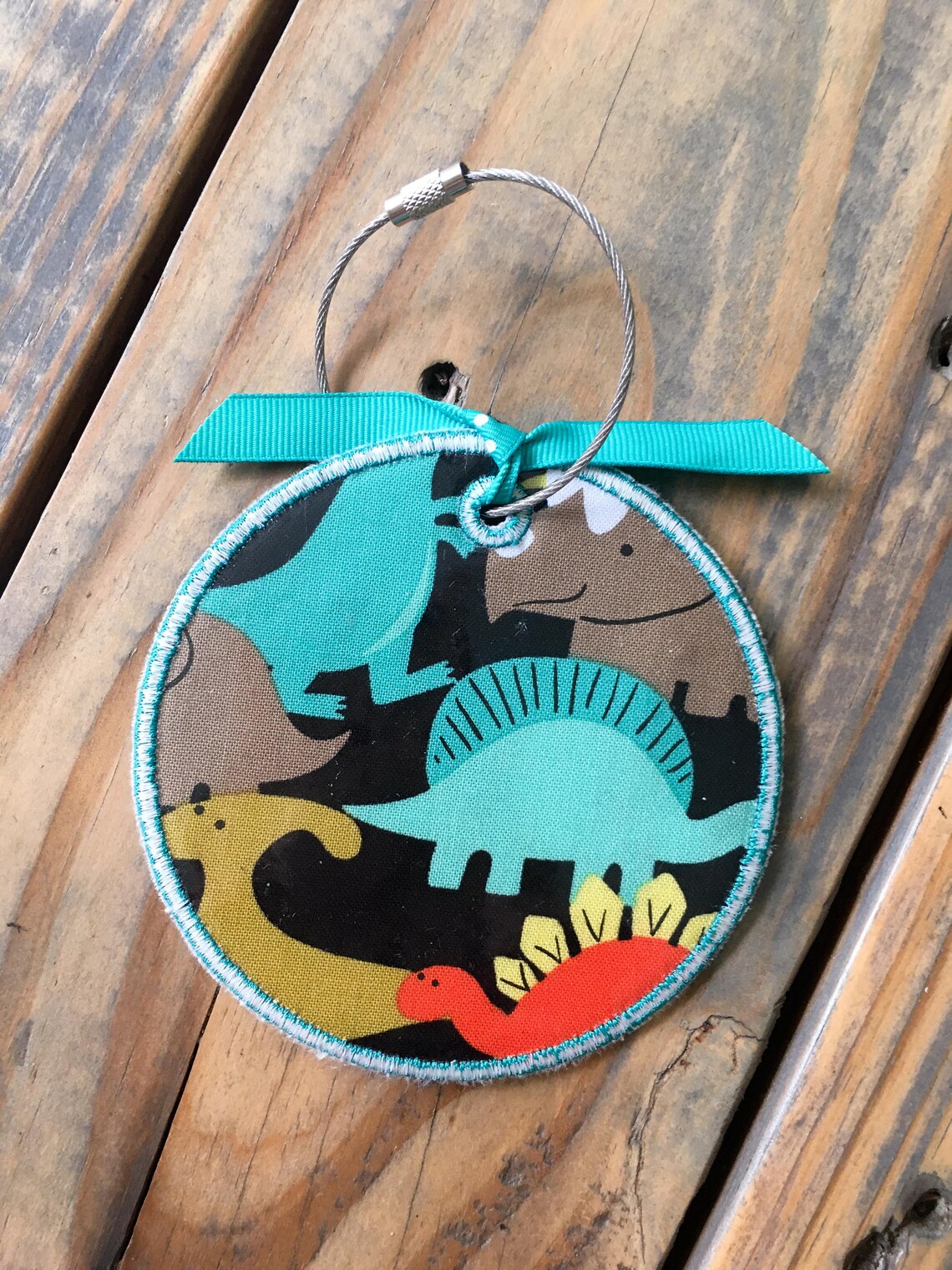 Bag Tag/black and BROWN Circle Dot Bag Tag With | Etsy