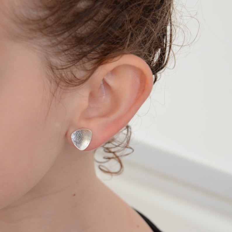 Organic Triangle Studs - Etsy