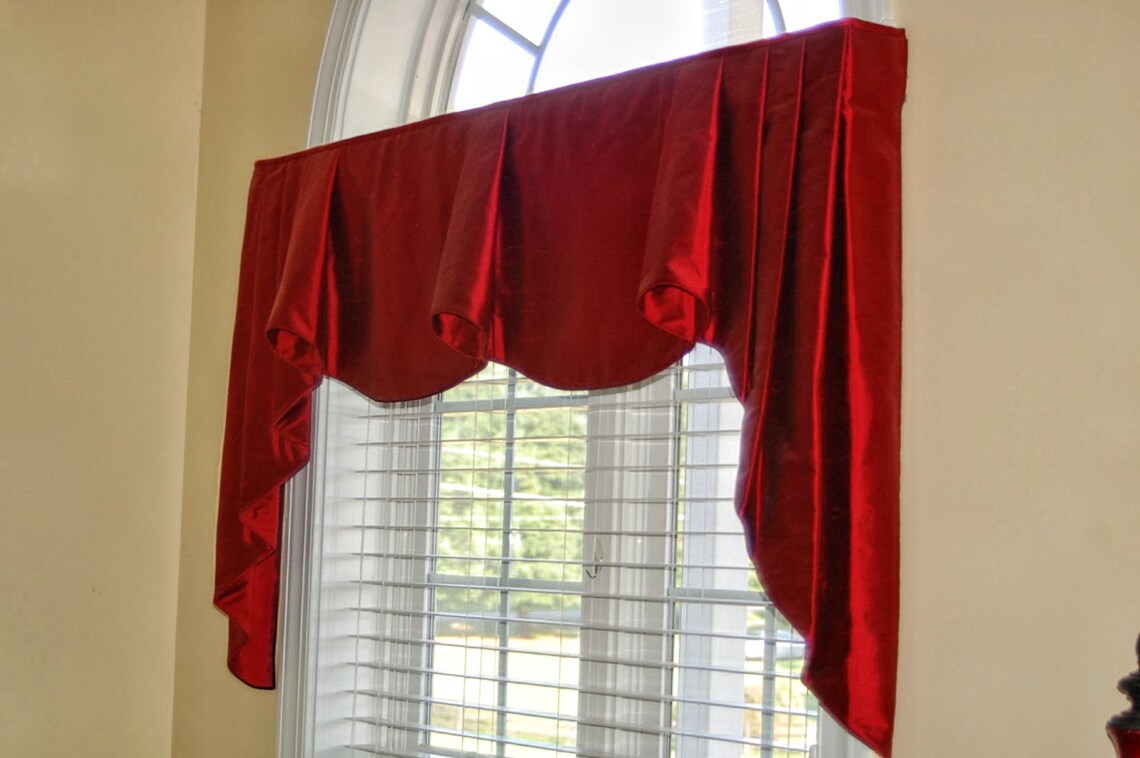 Custom Valance ANNA Hidden Rod Pocket Valance Pleated Jabots - Etsy