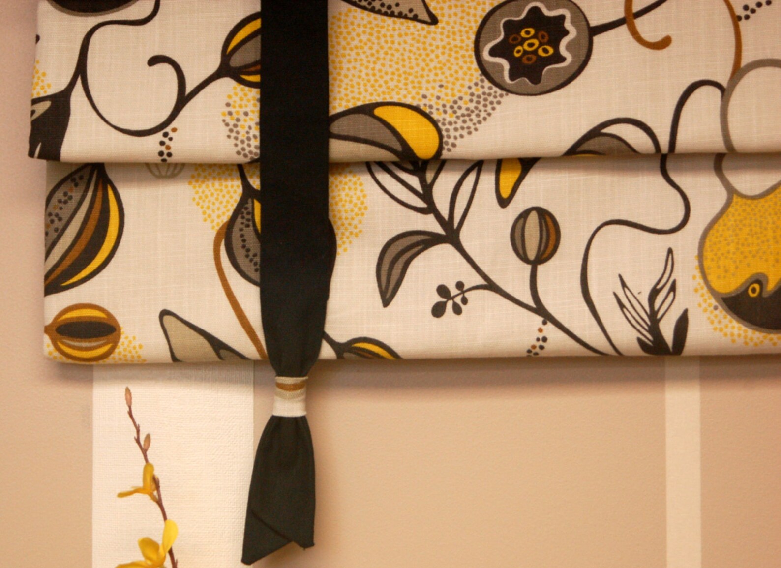 MOCK ROMAN SHADE Hidden Rod Pocket Valance With Ties Fits - Etsy