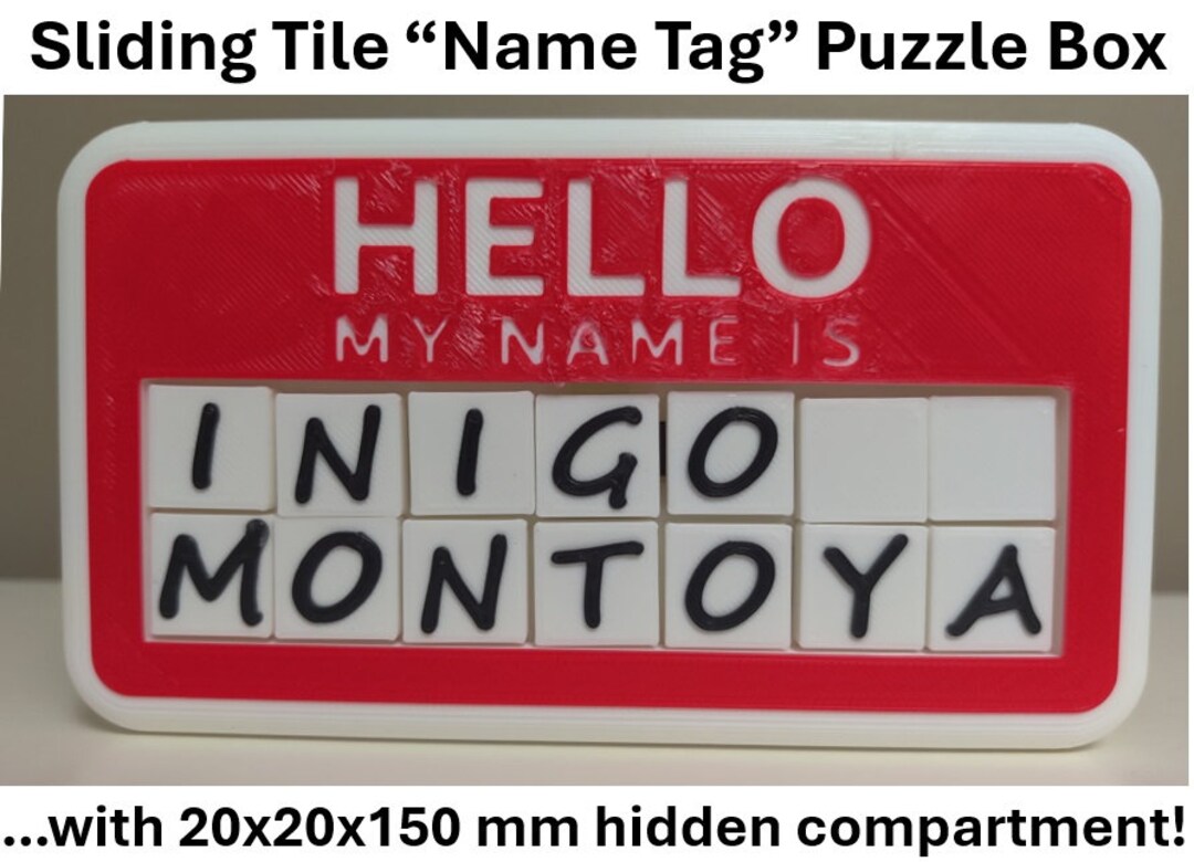 STL Files for Sliding Tile "name Tag" Puzzle Box - Etsy