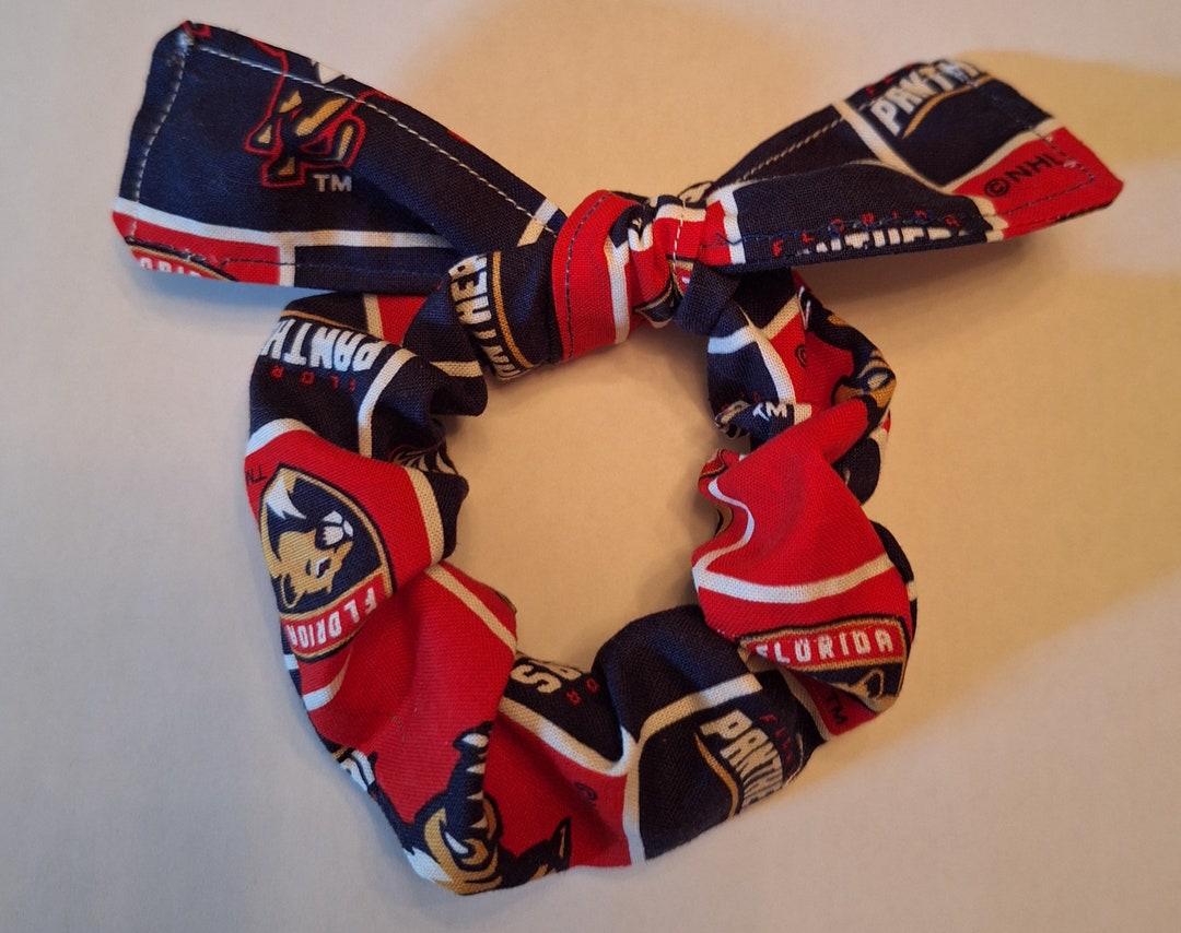 Florida Panthers Hockey Cotton Fabric Scrunchie With Ears Bun Holder ...