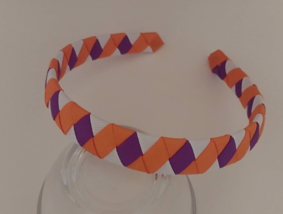 Clemson University Colors Grosgrain Ribbon Woven Headband Orange Purple ...